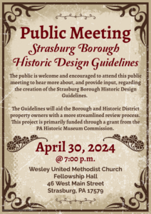 Strasburg Borough Historic Design Guidelines Public Meeting – Strasburg ...